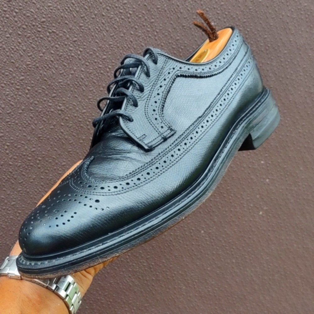 Florsheim Men`S Black Wing-Tip Leather Oxford Lace Up… - Gem